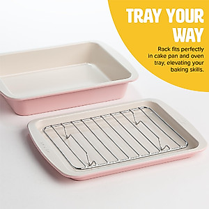 Tasty Nonstick Toaster Oven Baking, 3-Piece Set, Pink