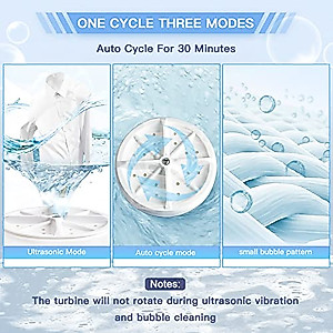 Mini Washing Machine, Portable Foldable Ultrasonic Turbo Washing Machine,Mini Dishwashers with USB, Suitable for Home, Business, Travel, College Room, RV, Apartment（10L）