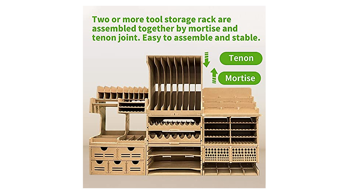 Bucasso Model Paint & Tool Storage Rack - Gunpla, MDF