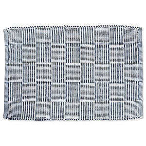 DII Contemporary Square Recycled Yarn Rug, Blue Checker, 2x3'