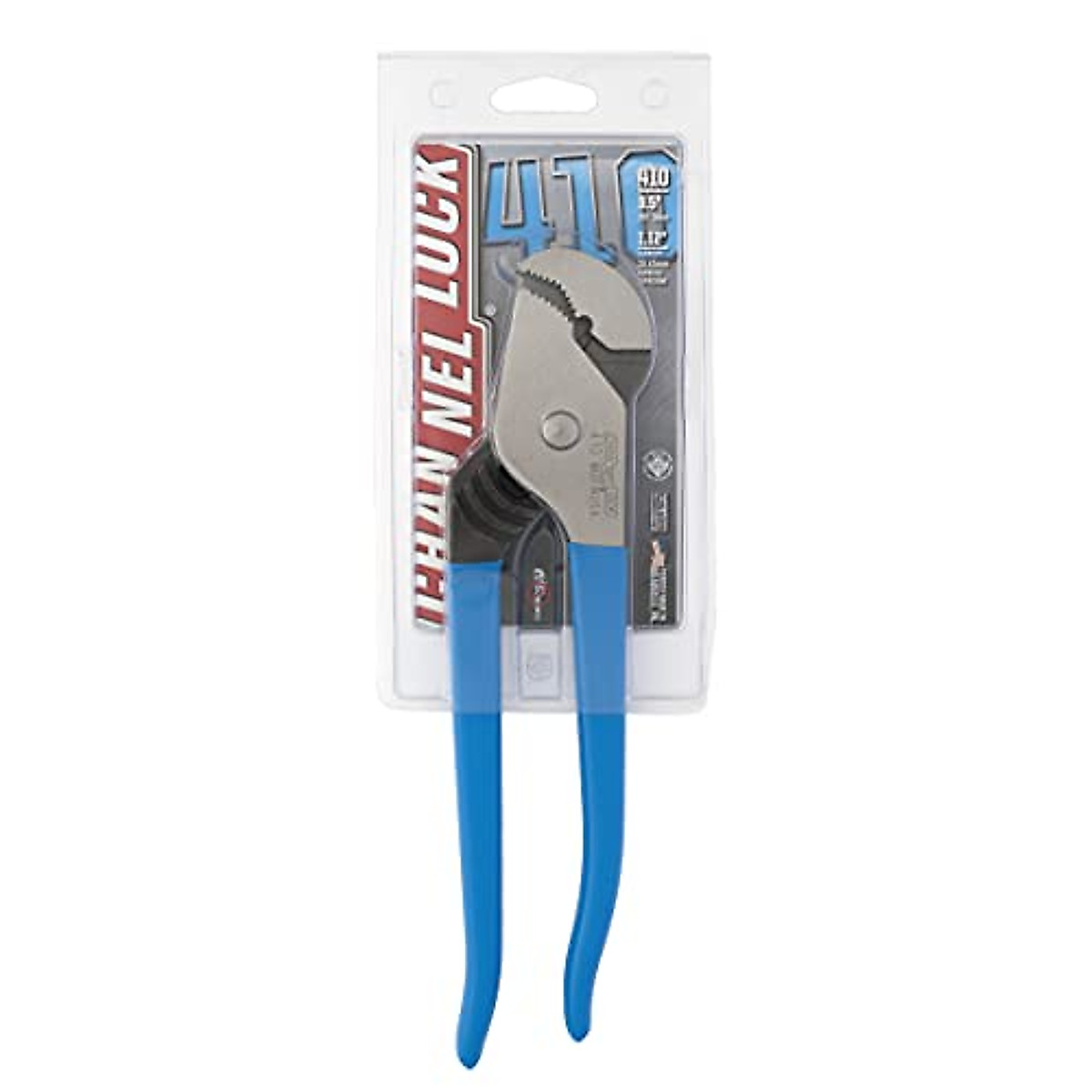 Channellock 410 1-1/8-Inch Jaw Capacity 9-1/2-Inch Double Tongue and Groove Plier , Blue
