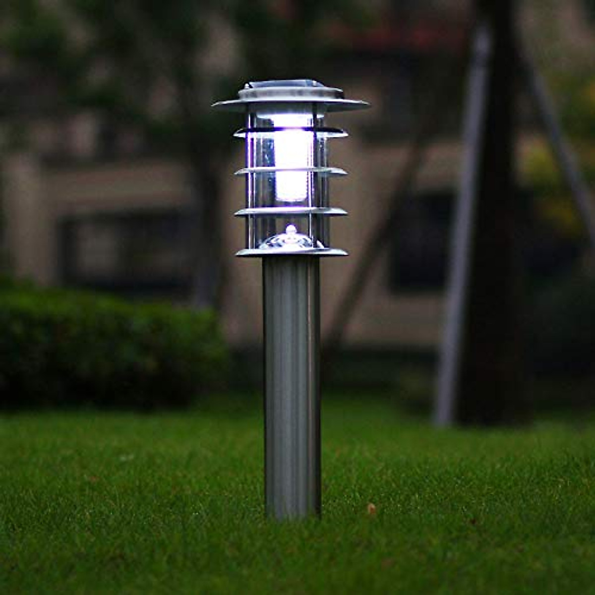 ZZYJYALG Solar Lawn Light Garden Villa Outdoor Light Home Grass Waterproof Modern Simple LED Stainless Steel Stigma Floor Lamp Post Porch Patio Pillar Lamp Street Lantern Table Light