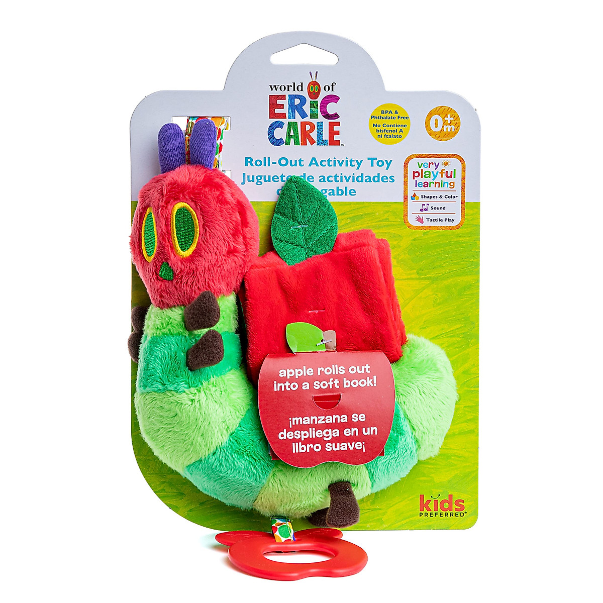 KIDS PREFERRED World of Eric Carle The Very Hungry Caterpillar Roll Out Activity Toy with Teether, Multicolor (55734)