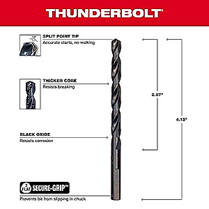 MILWAUKEE'S ELEC TOOL 48-89-2722 1/4" Black Ox Drill Bit, Pack of 1