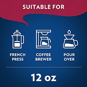 Lavazza Intenso Ground Coffee Blend, 12-Ounce Bag, Non-GMO, Full-bodied dark roast with flavor notes of Chocolate for a bold, rich result