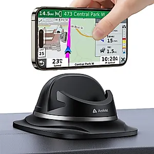 andobil Newest Car Phone Holder Mount, Stable & Silicone Phone Mount for Car, 360° Rotatable Dashboard Cell Phone Holder, Car Phone Stand Compatible with iPhone 15 Pro Max/14/13/12, Samsung S24/23/22