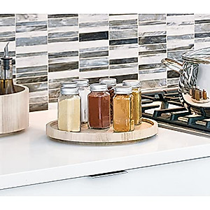 iDesign Renewable Paulownia Wood Collection Turntable Organizer, 10.5" x 1.19" x 10.5", Natural