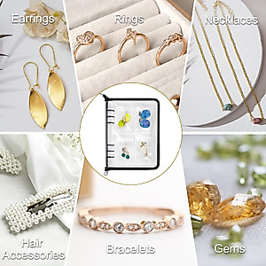 Uross Transparent Jewelry Storage Book, Jewelry Earring Organizer, Clear Travel Jewelry Organizer Book, Zipper Jewelry Storage Display for Necklaces Earrings Rings Bracelets with pockets (84 Grids)