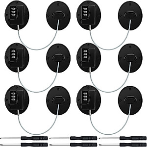 Hoteam 6 Pcs Cabinet Locks with Combination Fridge Lock Combo Child Safety Combination Lock with Screwdrivers Refrigerator Lock Child Proof Cabinet for Kid Windows Closets Drawers Refrigerator (Black)
