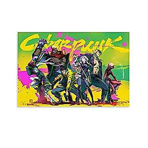 Fotuven Cyber-Punk Edgerunners Anime Aesthetic Poster Decorative Painting Canvas Wall Art Living Room Posters Bedroom Painting 12x18inch(30x45cm)