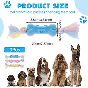 cobee 3 Pack Puppy Teething Chew Toys, Cute Dog Face Teething Chew Toy with Interactive Cotton Ropes for Dogs Oral Teeth Sotthe Itching(Pink, Blue, Yellow)