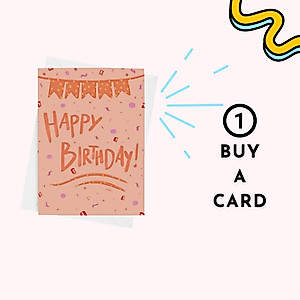 Hustle & Hope Happy Birthday Greeting Card - single - bright color -confetti - gifts for friends (Orange Confetti)