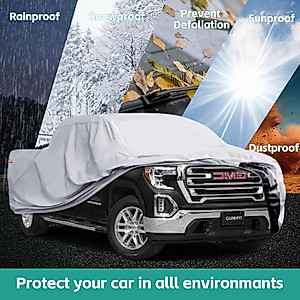 GUNHYI Pickup Truck Cover Waterproof All Weather, 6 Layer Heavy Duty Truck Cover Universal Fit Ford F150, Chevy Silverado, GMC Sierra, Dodge Ram 1500 Extended/SuperCrew Cab (Truck, up to 248 inch)