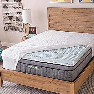 GhostBed 3 Inch Cooling Gel Memory Foam Mattress Topper - Waterproof Cover, Protector & Topper in One, Queen