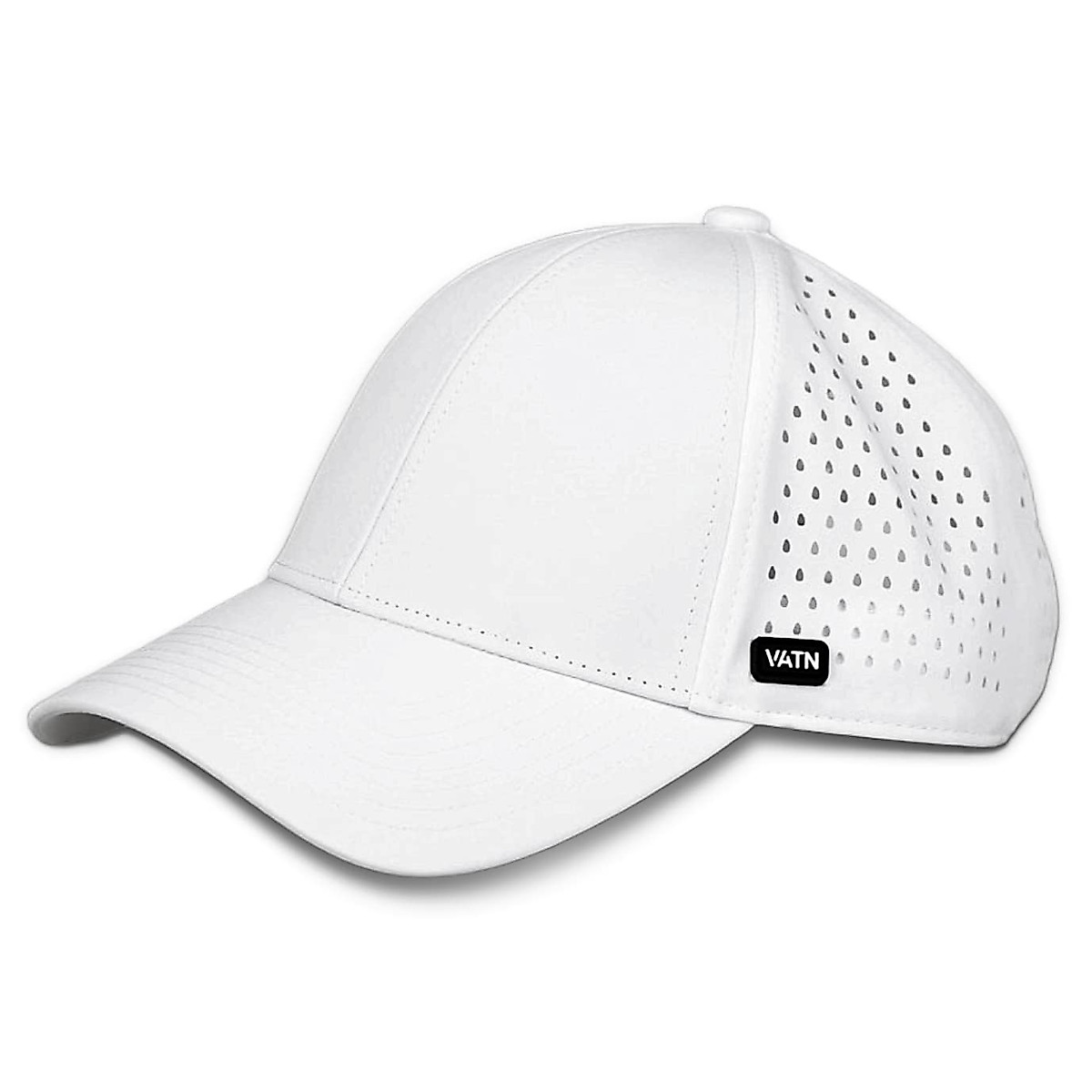 VATN Hydrax, Ultra Performance Water-Resistant UPF 50 Baseball Hat | Golf | Boat | Beach | Lake | Workout | Everyday | Men and Women (White)