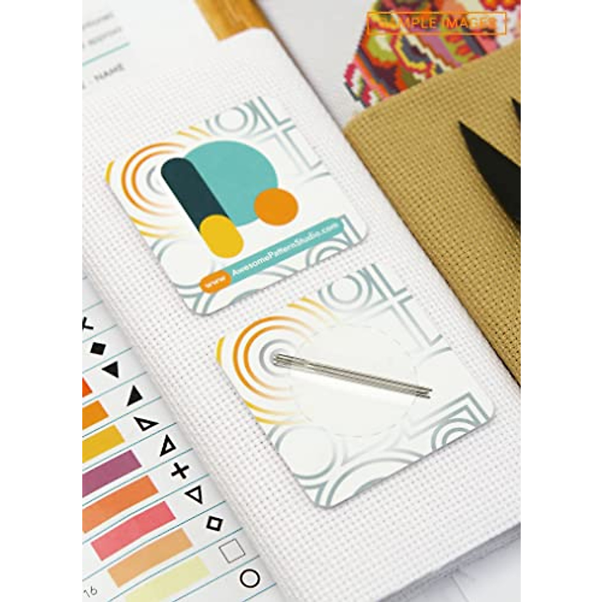 Mandala Giraffe CS206 - Counted Cross Stitch KIT#2. Set of Threads, Needles, AIDA Fabric, Needle Threader, Embroidery Clippers and Printed Color Pattern Inside.