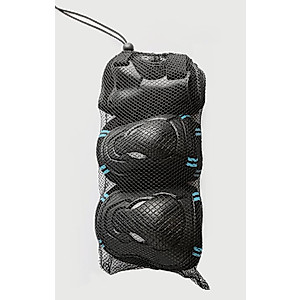 Skateboard/Skate Protection Pads Set with Helmet-SymbolLife Helmet with 6pcs Elbow Knee Wrist Pads for Kids Youths BMX/Cycling/Rollerblading for Head M (20.5-22.4 inch) Black