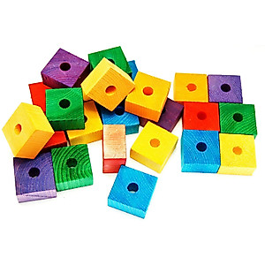 Parrot toys Wooden Colored Large 24 Blocks Bird Parts Amazon Cockatoo Macaw