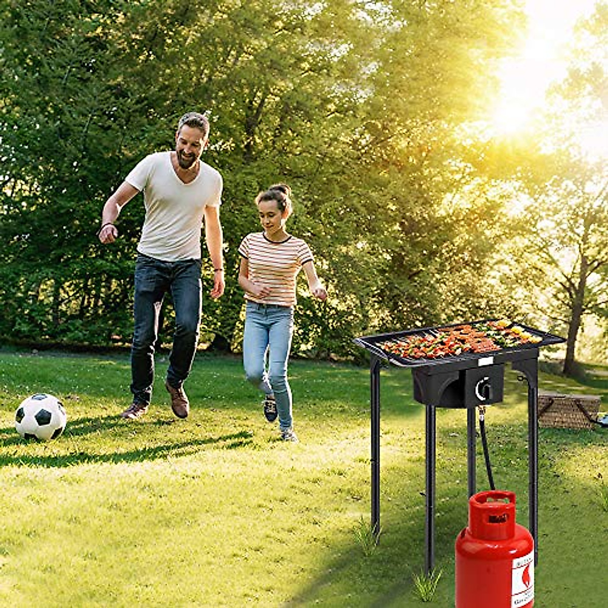 ROVSUN 100,000 BTU Portable Gas Camping Stove, Outdoor Propane Burner with 20psi Regulator, High Pressure Single Cooker Camp Cooking Home Brewing