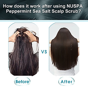 Nuspa Peppermint Sea Salt Scalp Scrub, Natural Scalp Exfoliator, Dandruff Dry Scalp Treatment Shampoo with Moisturizing Jojoba Oil and Avocado Oil, Cruelty-free
