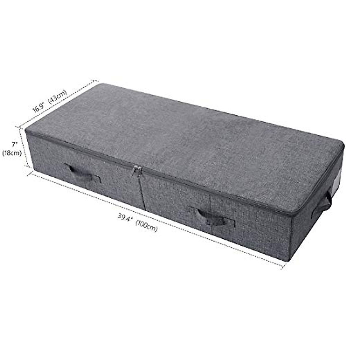 iwill CREATE PRO Large Under the Bed Storage Container for Duvets, Blankets Bedding Accessories, Black Gray