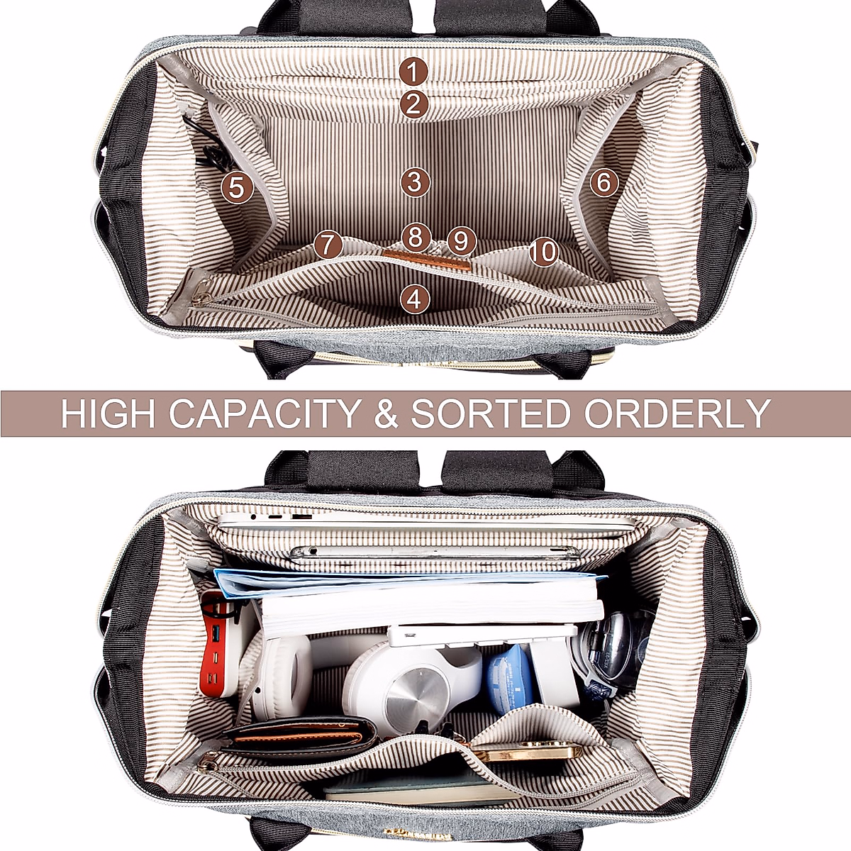 LOVEVOOK Laptop Backpack for Women, 15.6 Inch Work Business Backpacks Purse with USB Port, Large Capacity Nurse Bag College Bookbag for School, Waterproof Casual Daypack for Travel