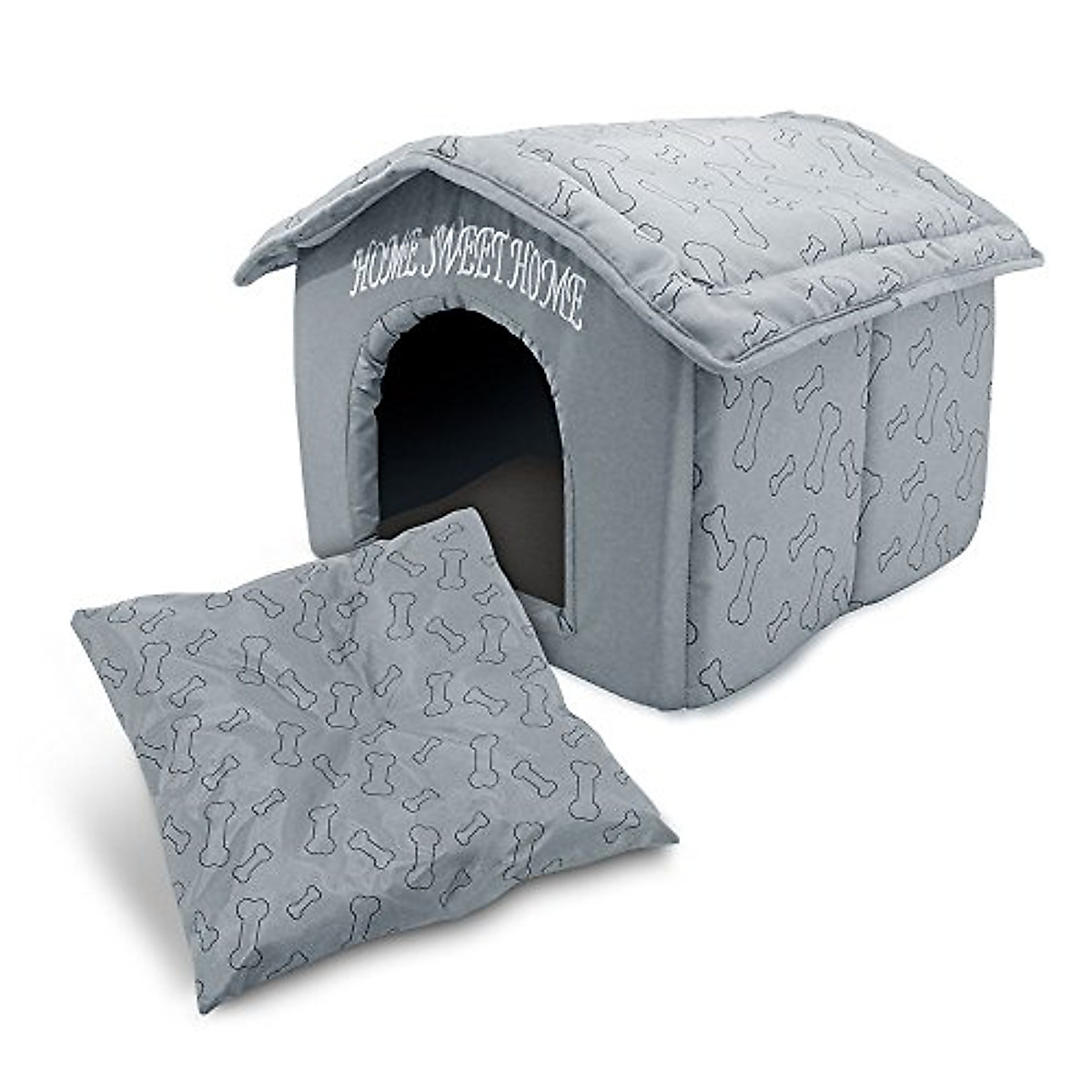 Best Pet Supplies Portable Indoor Pet House – Perfect for Cats & Small Dogs, Easy To Assemble – Silver
