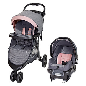 Baby Trend Lil' Snooze Deluxe III, Cozy Pink & Skyline 35 Travel System, Starlight Pink