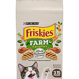 Purina Friskies Dry Cat Food, Farm Favorites With Chicken - (4) 3.15 lb. Bags