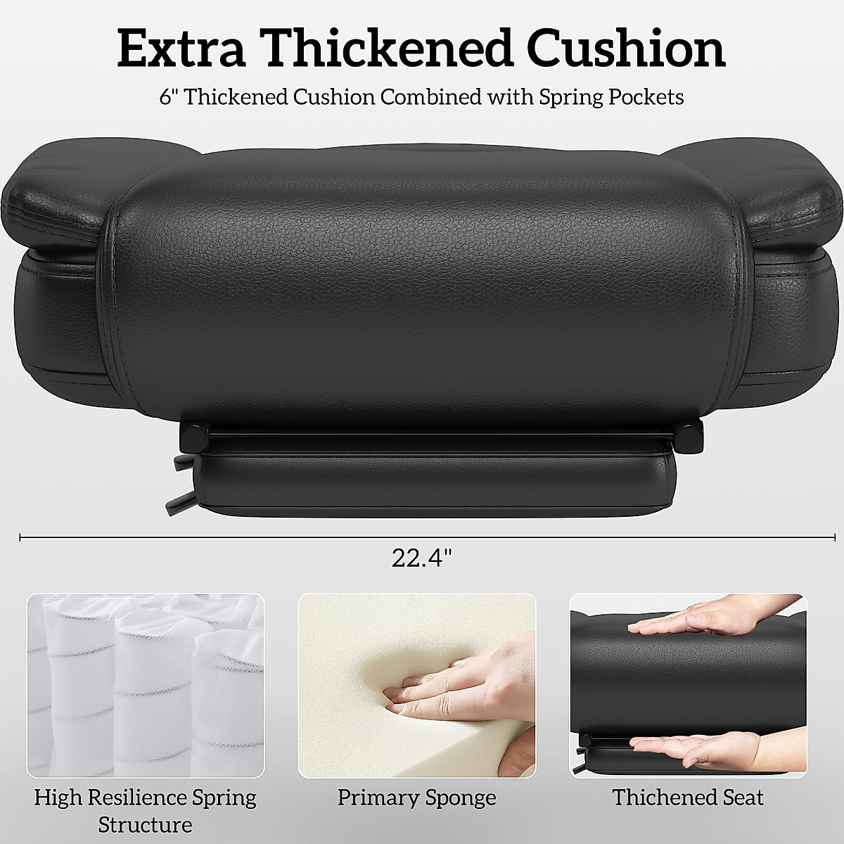 GYI Big and Tall Office Chair 400LBS with Wide Seat and Arms, 160° Reclining Office Chair with Footrest, Comfortable Executive Office Desk Chair High Back, Computer Chair Home Office