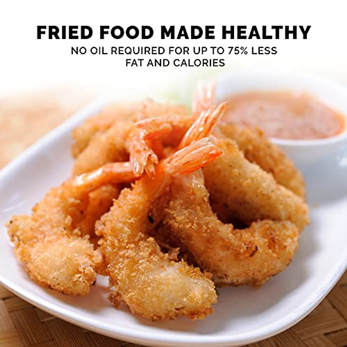 Kalorik MAXX® 7 Quart Air Fryer 1750W, 7-in-1 Air fry, Bake, Roast, Broil, Defrost, Reheat, and Warm food, LED Display, 21 Presets, 4 Accessories, Recipe book, FT 50930 OW