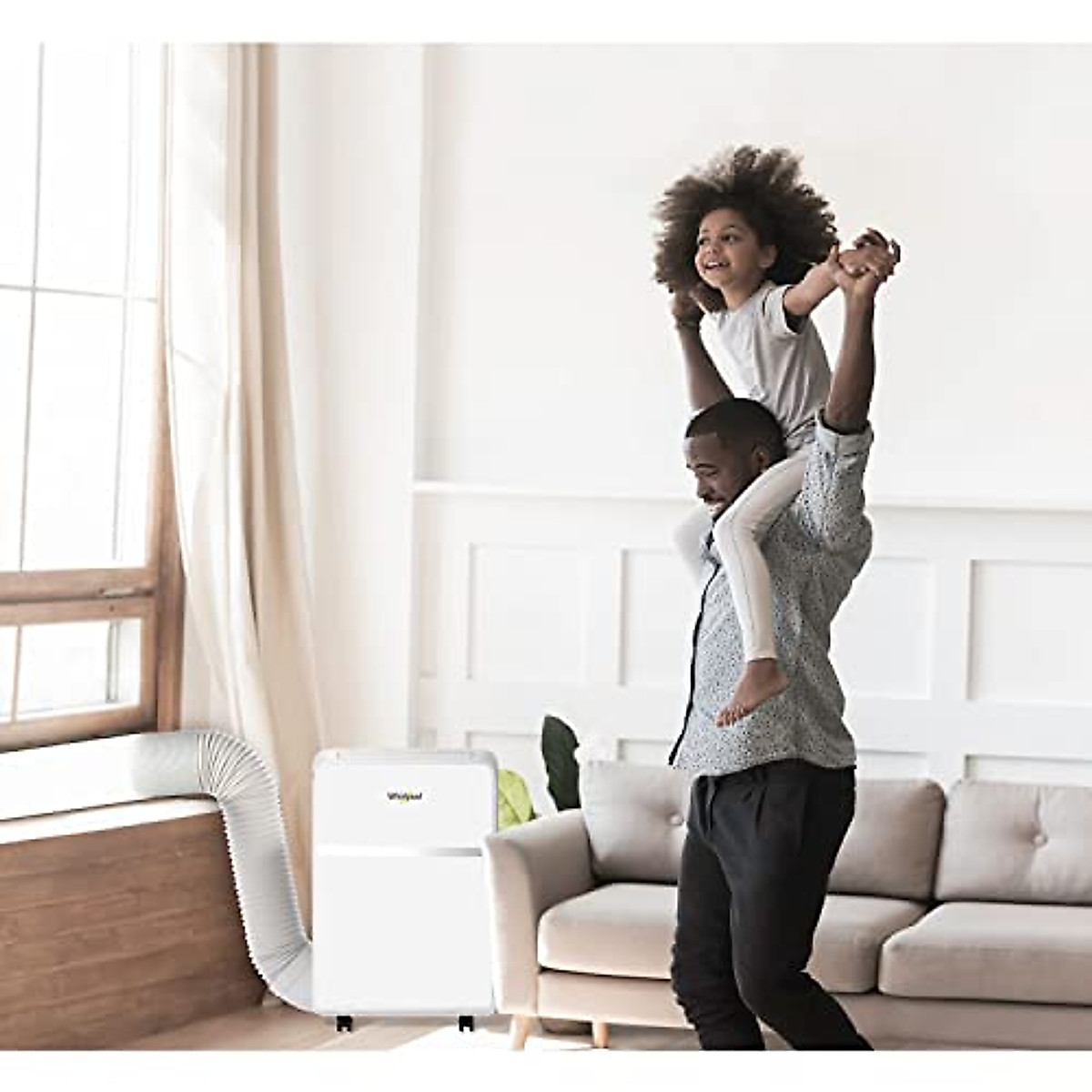 Whirlpool 8000 BTU Portable Air Conditioner For Rooms up to 350 Sq.Ft. with Remote, Digital Display, 24H Timer, and Auto Restart