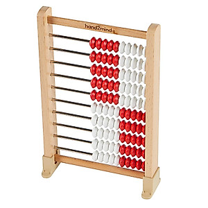 hand2mind Mini 100 Bead Wooden Rekenrek, Abacus for Kids Math, Math Manipulatives Kindergarten, Counting Rack for Kids, Counters for Kids Math, Educational Toys for Elementary Kids (Set of 1)