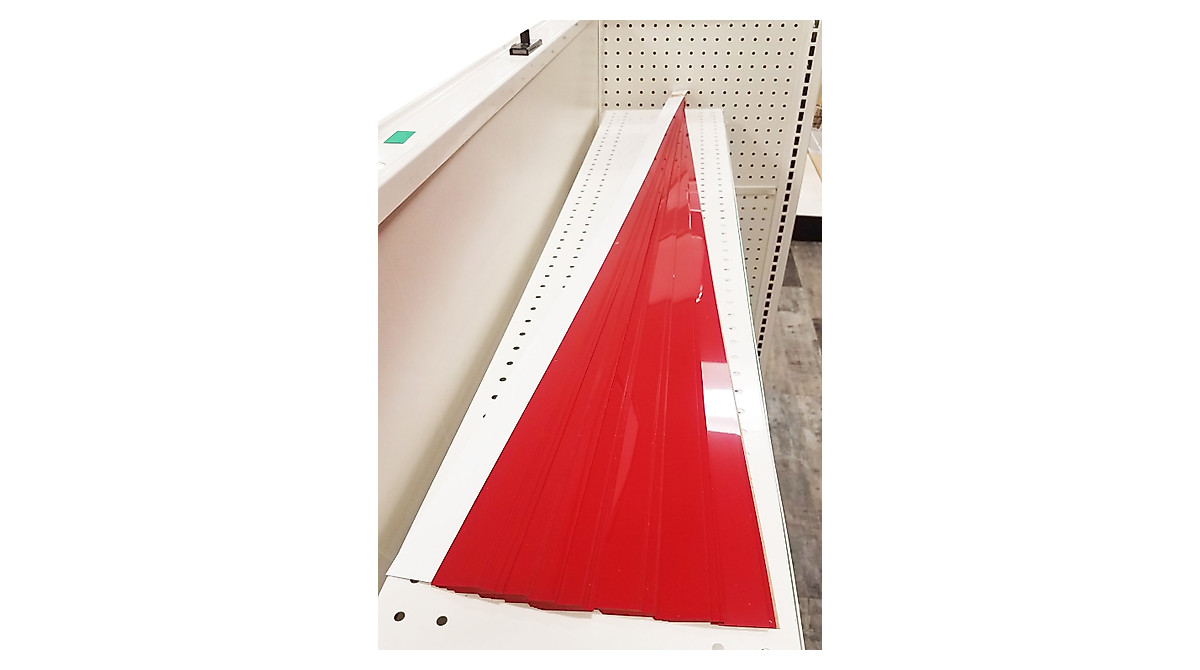 Decorative Gondola Shelving Red Vinyl Strips 48" Pack of 100