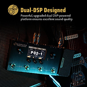 Hotone Ampero MP-100 Guitar Bass Amp Modeling IR Cabinets Simulation Multi Language Multi-Effects with Expression Pedal Stereo OTG USB Audio Interface