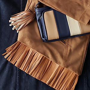 Trims by the Yard 6" Premium Vegan Leather Fringe Trim | Brown | (5 yard cut)