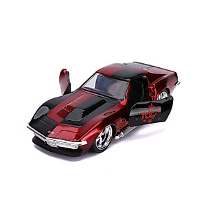 Jada Toys DC Comics 1:32 Harley Quinn 1969 Chevy Corvette Stingray Die-cast Car, Toys for Kids and Adults
