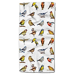HGOD DESIGNS Bird Hand Towels,Watercolor Beautiful Birds Painting 100% Cotton Soft Bath Hand Towels for Bathroom Kitchen Hotel Spa Hand Towels 15"X30"