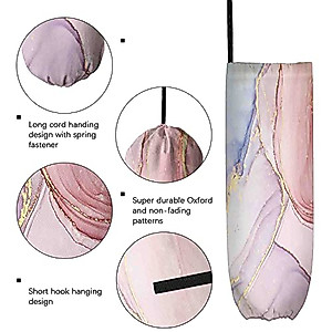 WAWEKMUZ Cute Plastic Bag Holder,Pink Marble,Grocery Bags Dispenser,Shopping Bag Organizer,Gifts for Kitchen Decor