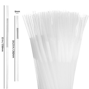 ALINK 200 PCS Flexible Clear Plastic Extendable Drinking Straws, Extra Long Disposable Bendy Party Fancy Straws