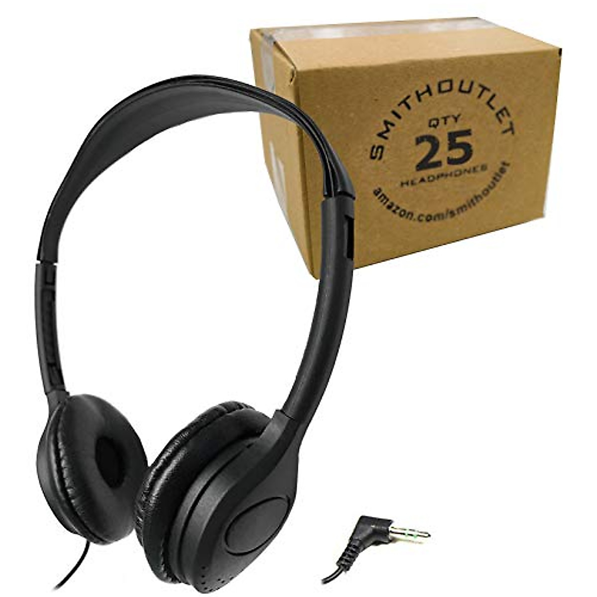 SmithOutlet 25 Pack Over The Head Low Cost Headphones in Bulk