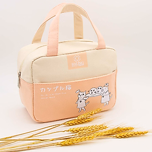 NEWGEM Stylish Bento Lunch Carry Bags - Thermal Cooler Lunch Tote Handbag with Pockets Durable Handles Fashionable Japanese Printing for Kids Teens Preschool High College School Student