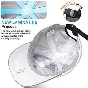 Mens Waterproof Baseball Cap Womens Rain Hat Foldable Outdoor Running Sun Fishing hat Off-White