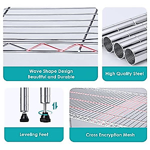 8 Tier Tall Wire Shelving Unit, Adjustable Wire Shelves with NSF Certified, Narrow Metal Storage Rack Shelf Unit for Kitchen, Laundry, Bathroom (13.8" D x 23.6" W x 71" H, Chrome)