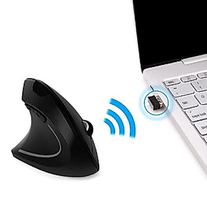 Moon Mouse Ergonomic Vertical Mouse - Wireless Mouse - 2.4GHz Computer Mouse with 3 Levels DPI - Mouse for Laptop, PC, Computer, Desktop, Notebook, Orthopedic Experts Mouse by SDG Direct - Black