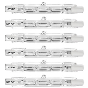 haraqi 6 Pack Halogen Light Bulb R7S Base J Type 78mm Double Ended Floodlight Bulb 120 Volts 150 Watt T3 for Work, Security, Landscape Lights and Floor Lamps