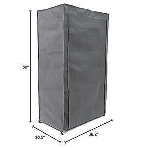 Origami Shelf Cover for Wire Shelves - Large Storage Unit Covers 4-Shelf Rack with Zipper Closure for Easy Access - Compatible with Origami R5 and Other 60" Tall Storage Shelving Units