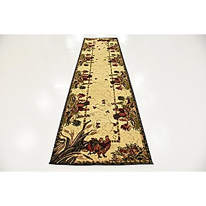 Unique Loom Barnyard Collection Area Rug - Farm (2' 7" x 10' Runner, Cream/ Black)