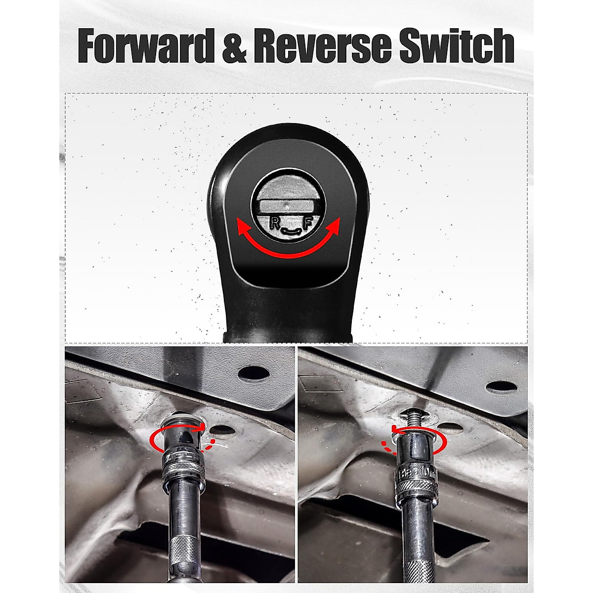 AVID POWER Cordless Electric Ratchet Wrench 3/8", 44.2 Ft-lbs 12V Power Ratchet Wrench Kit w/Two 2.0Ah Batteries, 1-Hour Fast Charger, Variable Speed and 10 Sockets