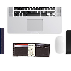 Columbia Men's Leather Front Pocket Wallet Card Holder for Travel